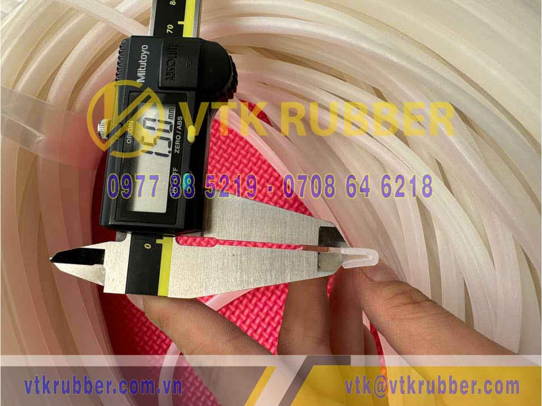 Ron silicon trắng chữ U 4x9x1.5 | VTK Rubber