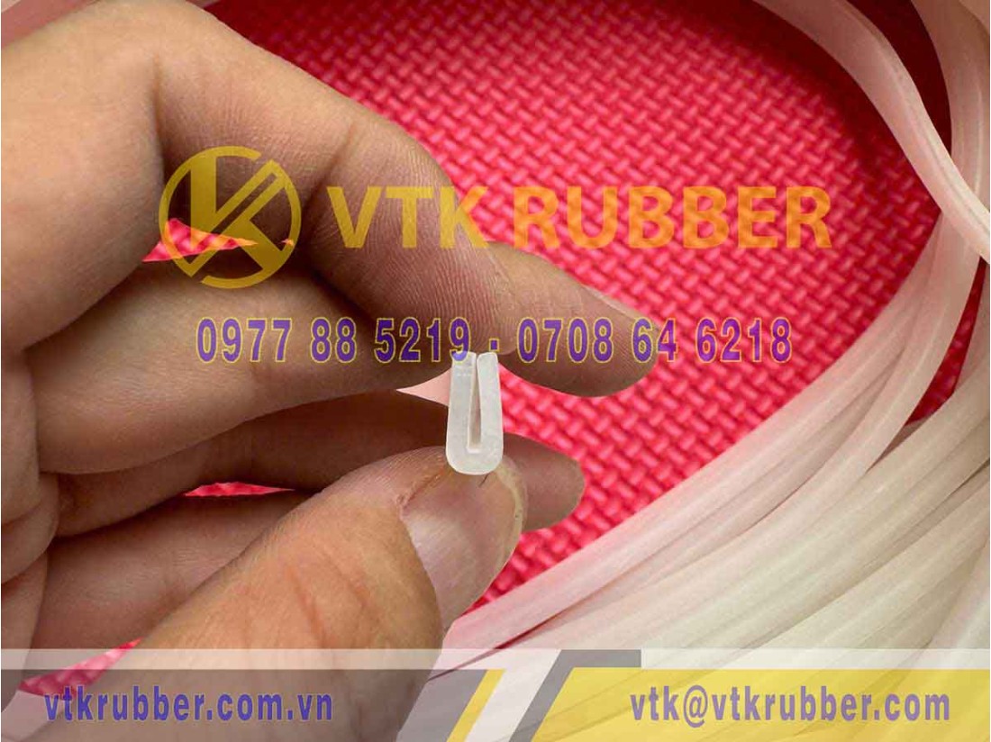 Ron silicon trắng chữ U 4x9x1.5 | VTK Rubber