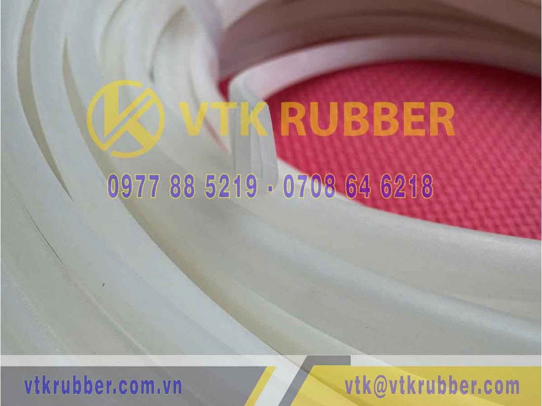 Ron silicon trắng chữ U 4x9x1.5 | VTK Rubber